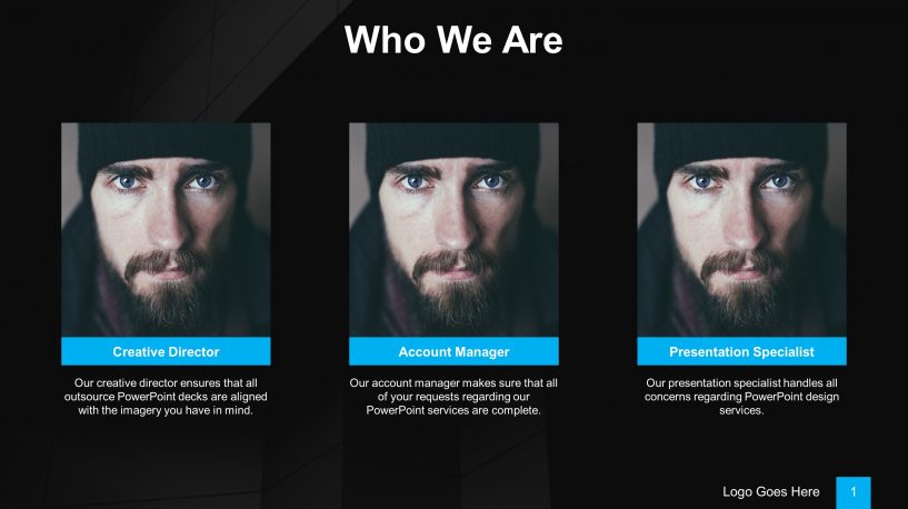 Sample Who we are PowerPoint SlideTtemplates for Free | SlideStore