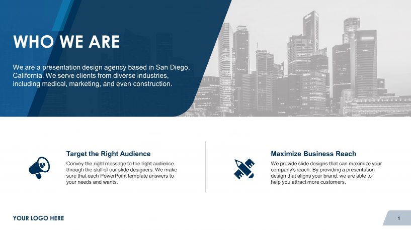 Contemporary Who We Are Slides for PowerPoint – SlideStore